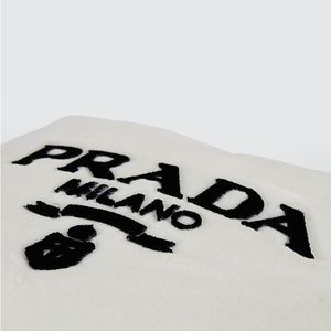 Prada | Bedding | Prada Ivory Pillow With Black Lettering | Poshmark